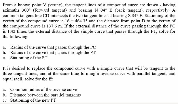 From a known point V (vertex), the tangent lines of a | Chegg.com
