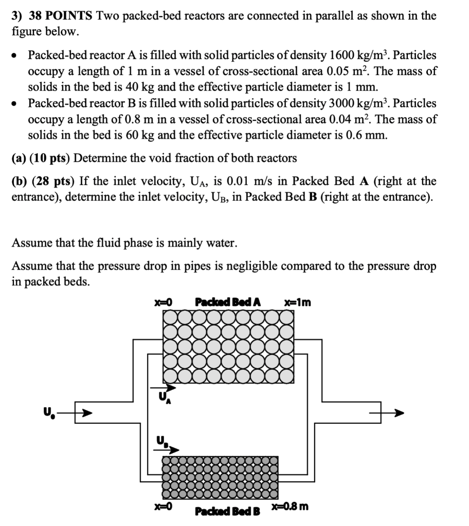 Solved 3) 38 POINTS Two packed-bed reactors are connected in | Chegg.com