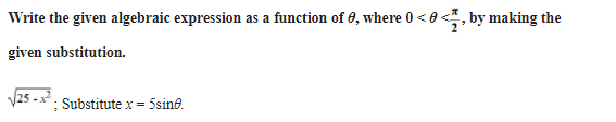 Solved Write the given algebraic expression as a function of | Chegg.com
