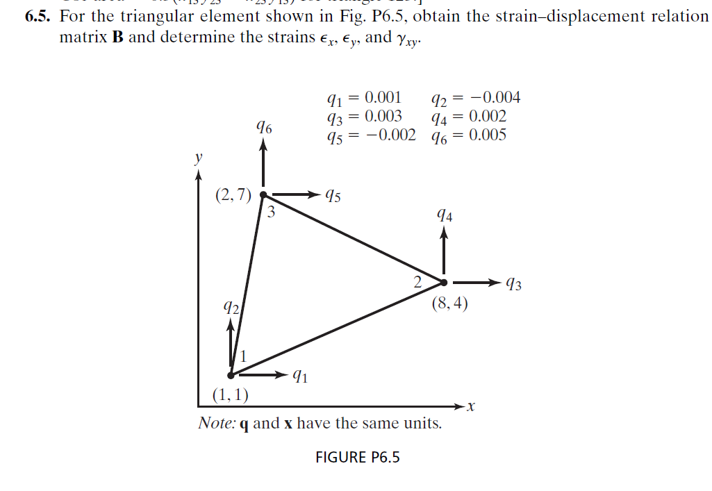 Solved 13 23 23 13) 6.5. For the triangular element shown in | Chegg.com