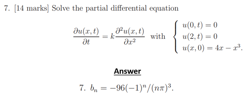 Solved 7. [14 marks] Solve the partial differential equation | Chegg.com