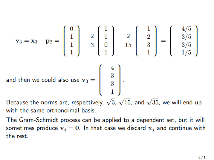 Solved Example: find an orthonormal basis for the span of | Chegg.com