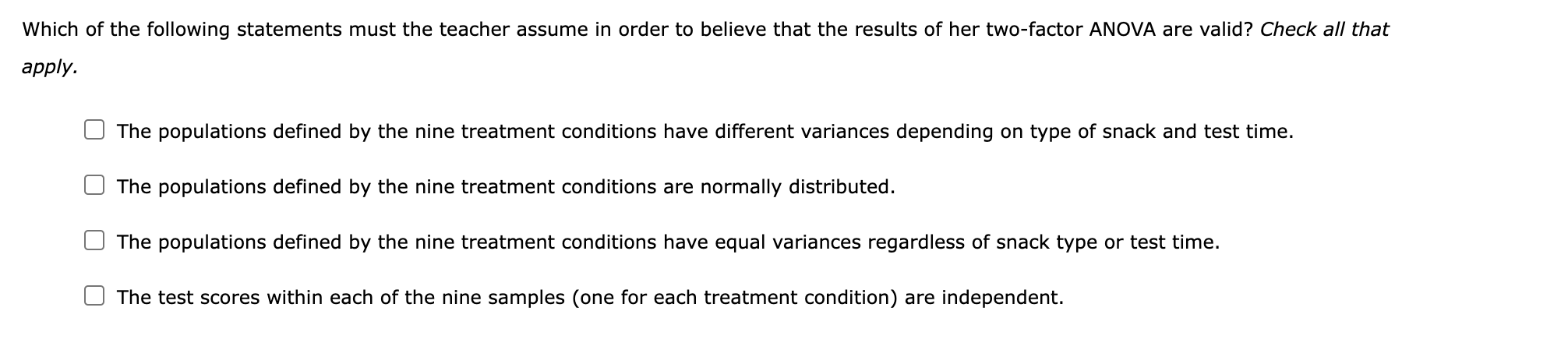 Solved 4. A two-factor ANOVA: the null hypotheses, | Chegg.com