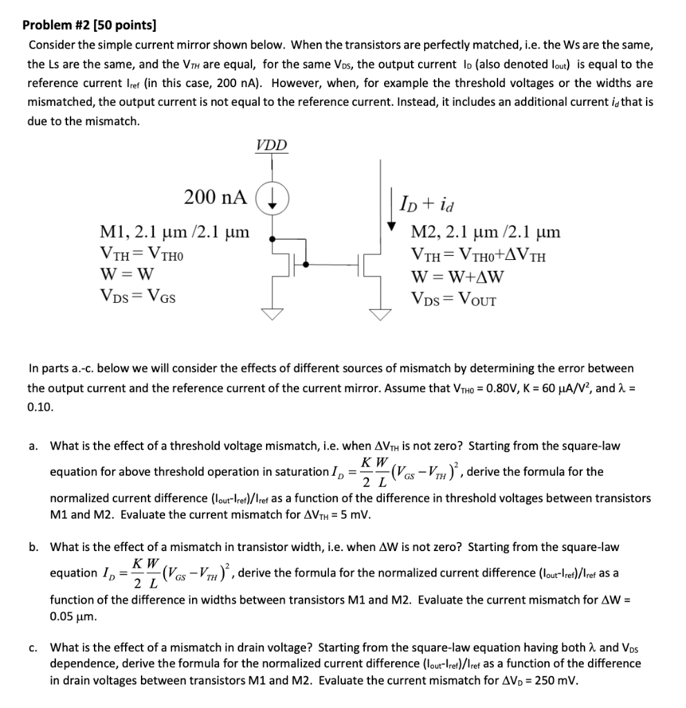 Solved Problem \#2 [50 points] Consider the simple current | Chegg.com