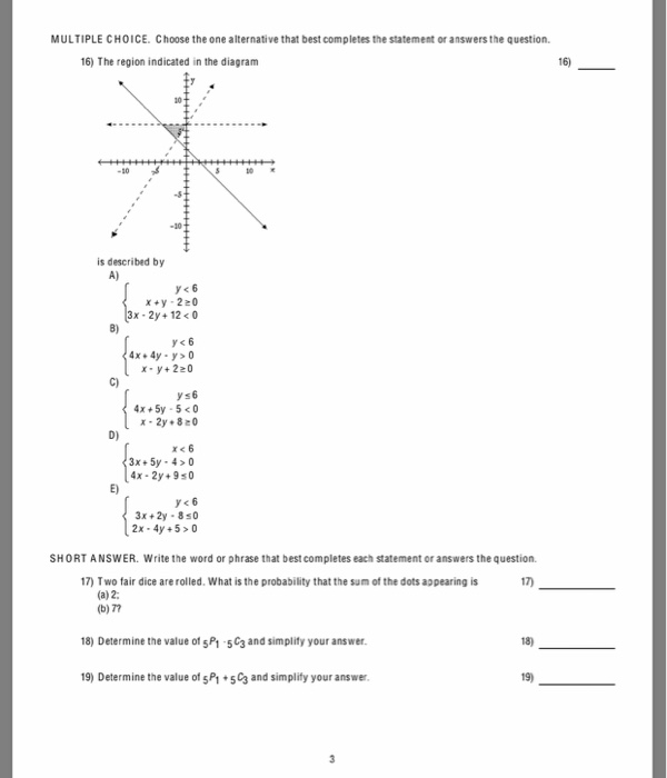 Solved MULTIPLE CHOICE. C hoose the one alternative that | Chegg.com