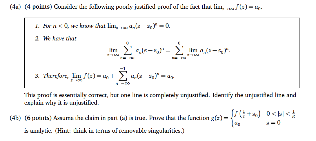 Solved (4 points) Consider the following poorly justified | Chegg.com