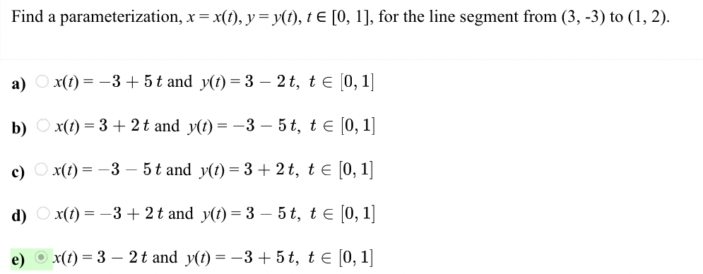 Solved Find A Parameterization X X T Y Y T T