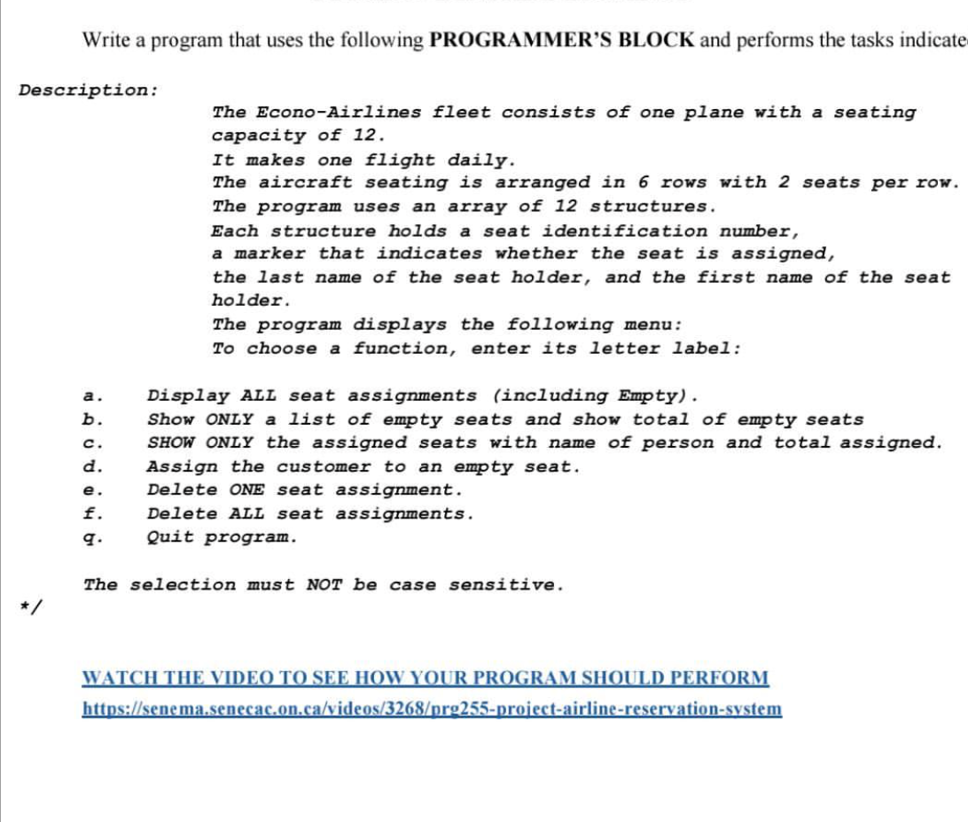 Solved Write a program that uses the following PROGRAMMER'S | Chegg.com