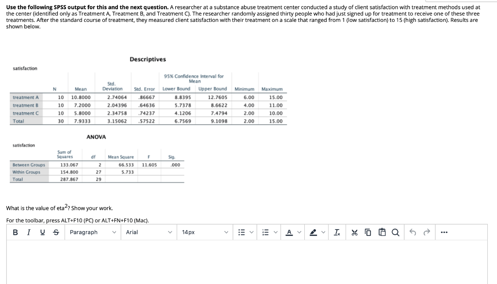 Solved Use the following SPSS output for this and the next | Chegg.com