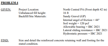 Solved Project Location: Unbalanced fill height: | Chegg.com