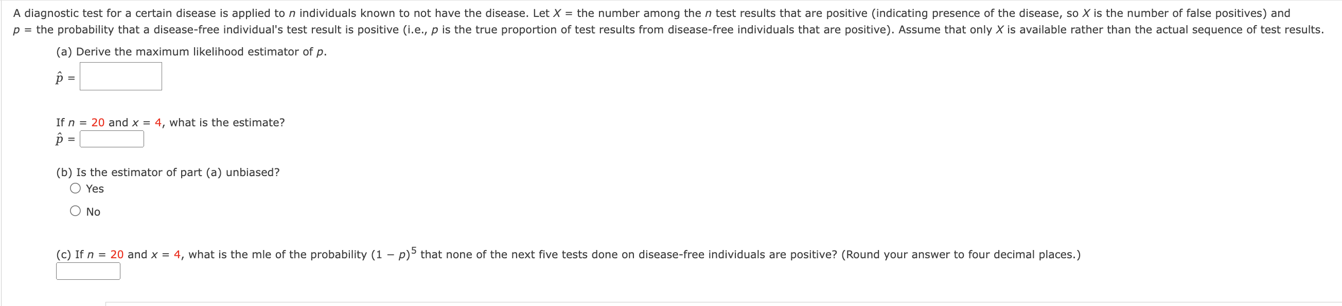 Solved (a) Derive the maximum likelihood estimator of p. p^= | Chegg.com