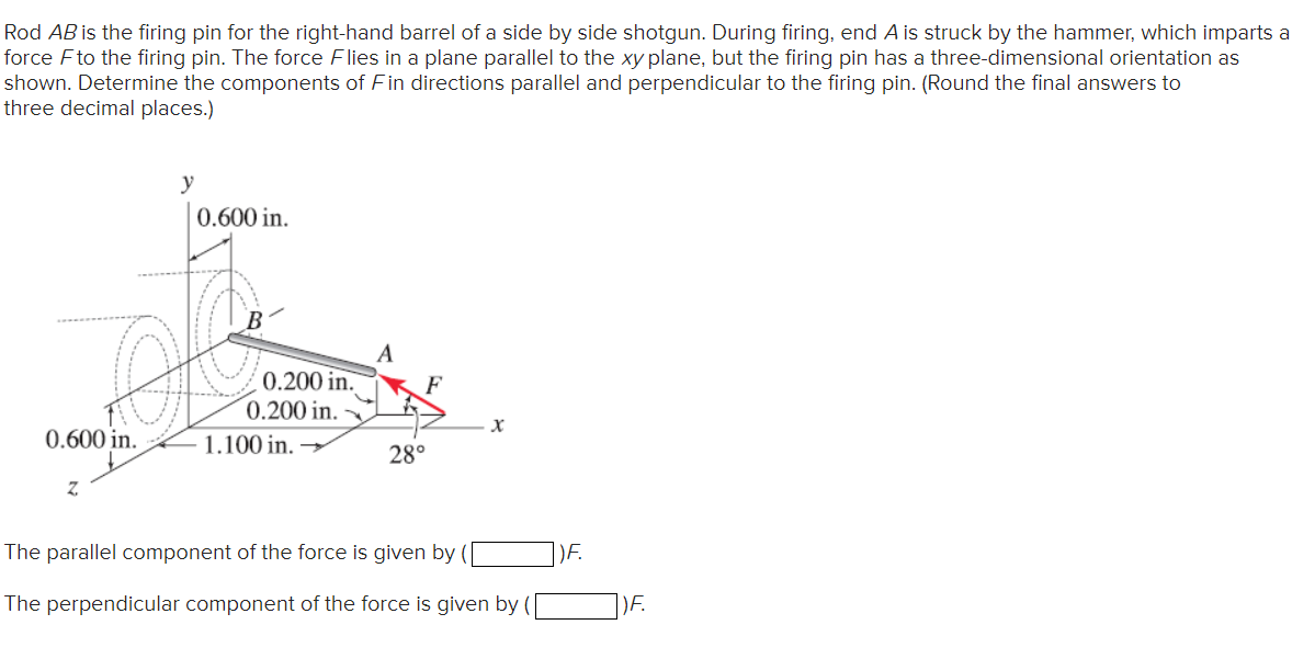 Solved Rod AB is the firing pin for the right-hand barrel of | Chegg.com