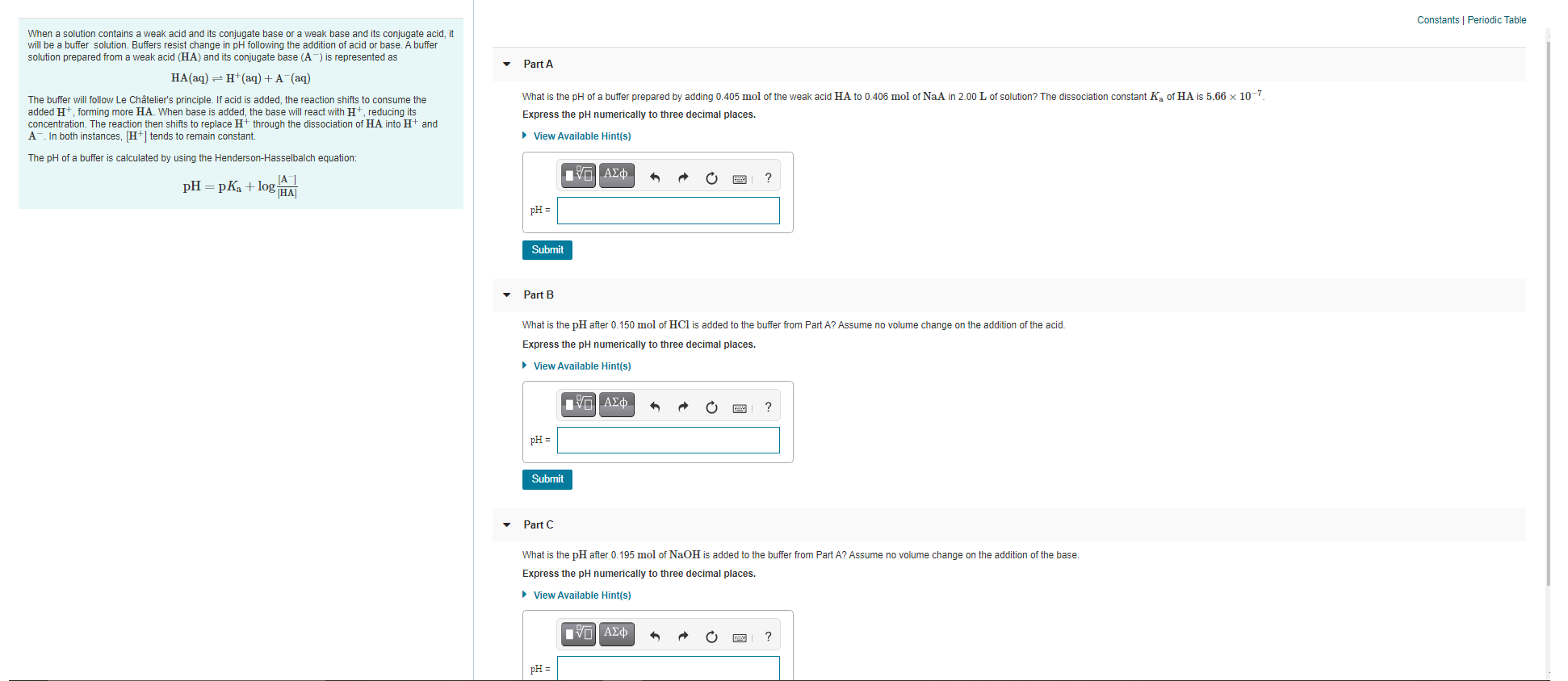 Solved Constants Periodic Table Part A When a solution | Chegg.com