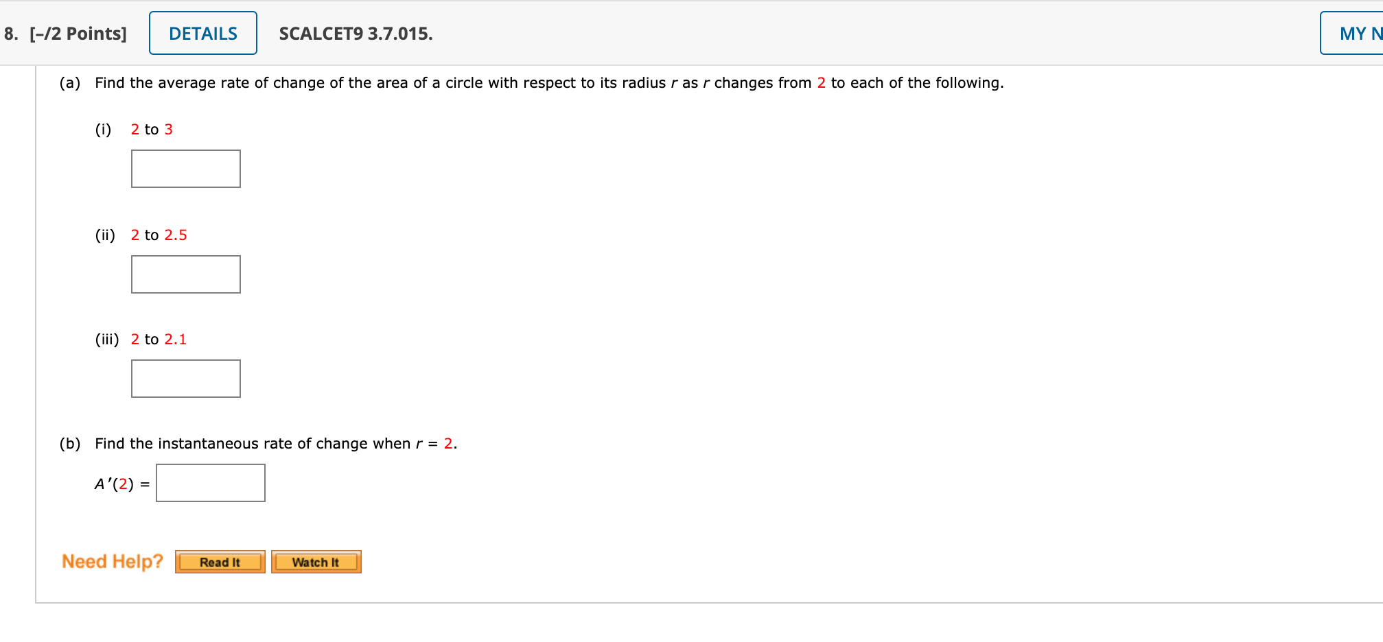 Solved 1. (2.5/5 Points] DETAILS PREVIOUS ANSWERS SCALCET9 | Chegg.com