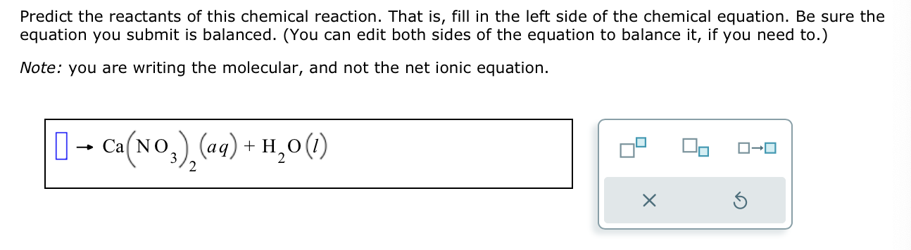 Solved Predict the reactants of this chemical reaction. That | Chegg.com