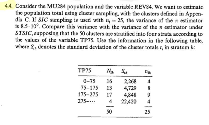 4.4. Consider the MU284 population and the variable | Chegg.com