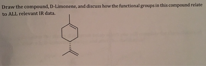 Solved Draw the compound, D-Limonene, and discuss how the | Chegg.com