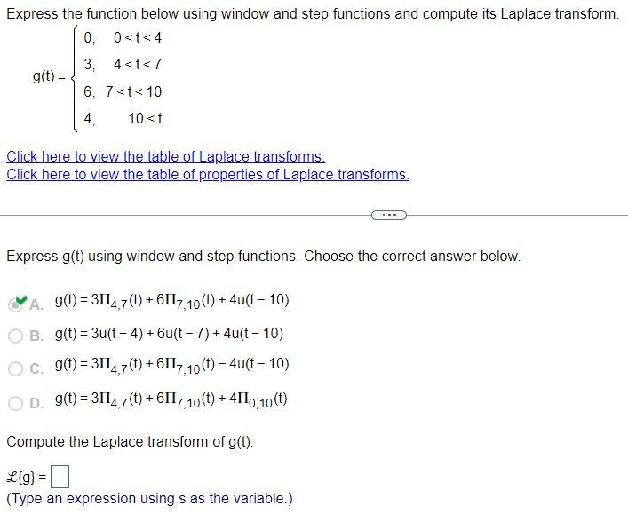 Solved Express the function below using window and step | Chegg.com