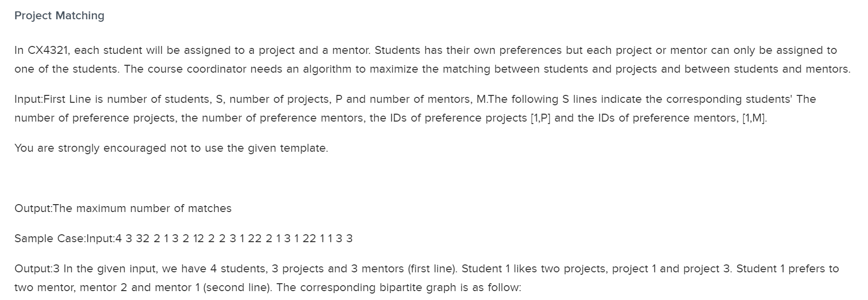 Solved In CX4321, each student will be assigned to a project | Chegg.com