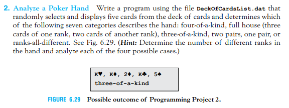 Solved 2. Analyze a Poker Hand Write a program using the | Chegg.com