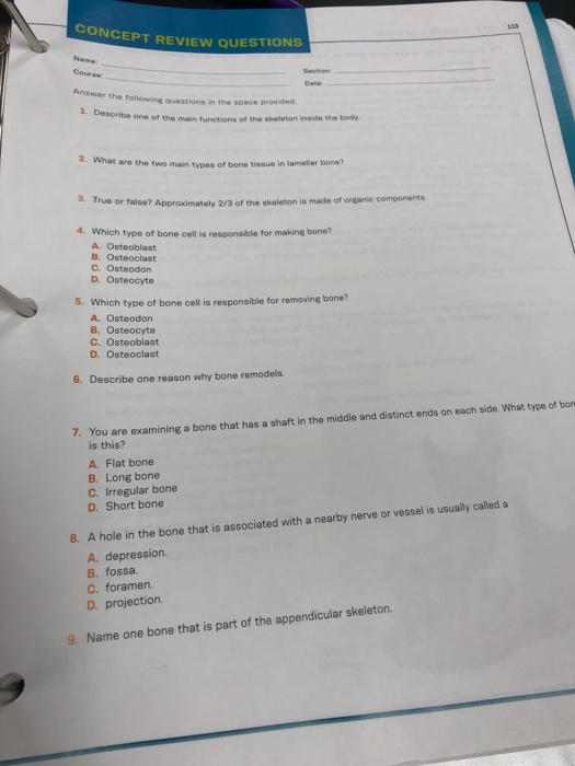 Solved CO NCEPT REVIEW QUESTIONS Course: Date er the | Chegg.com