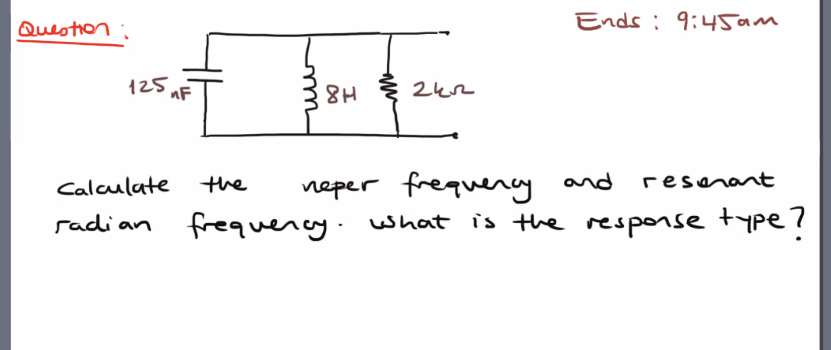 Solved Question Ends : 9:45 am 125 nF г uu zur 87 the | Chegg.com