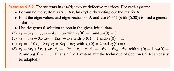 Solved Exercise 6.2.2 The systems in (a)-(d) involve | Chegg.com