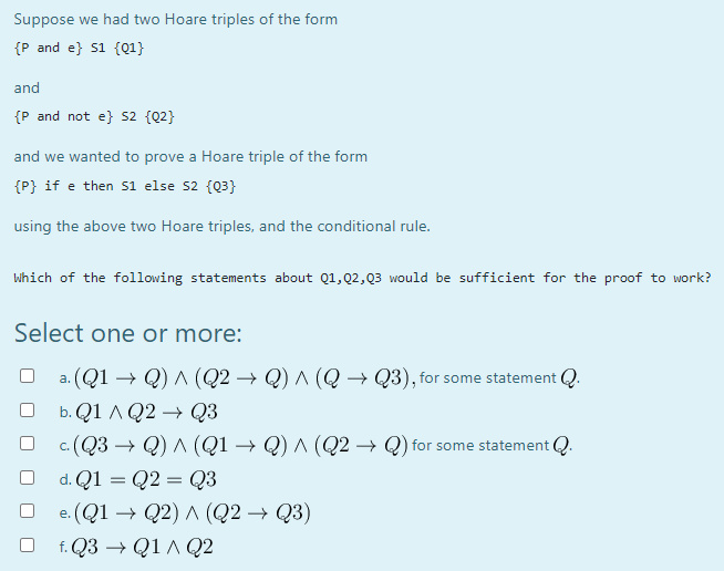 Solved Suppose we had two Hoare triples of the form {P and | Chegg.com ...