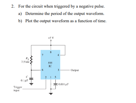 Solved 2. For the circuit when triggered by a negative | Chegg.com