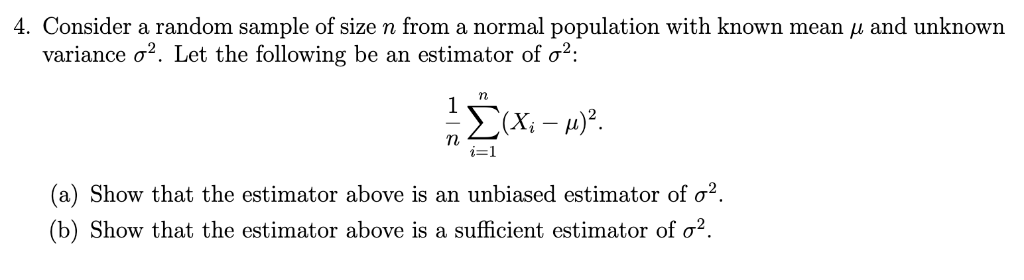 Solved Consider a random sample of size n from a normal | Chegg.com
