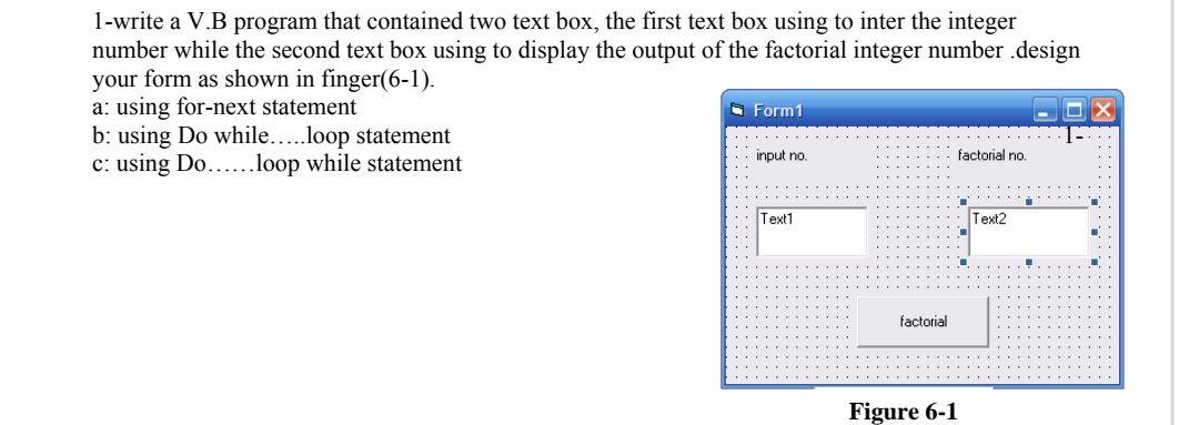 Solved 1-write a V.B program that contained two text box, | Chegg.com