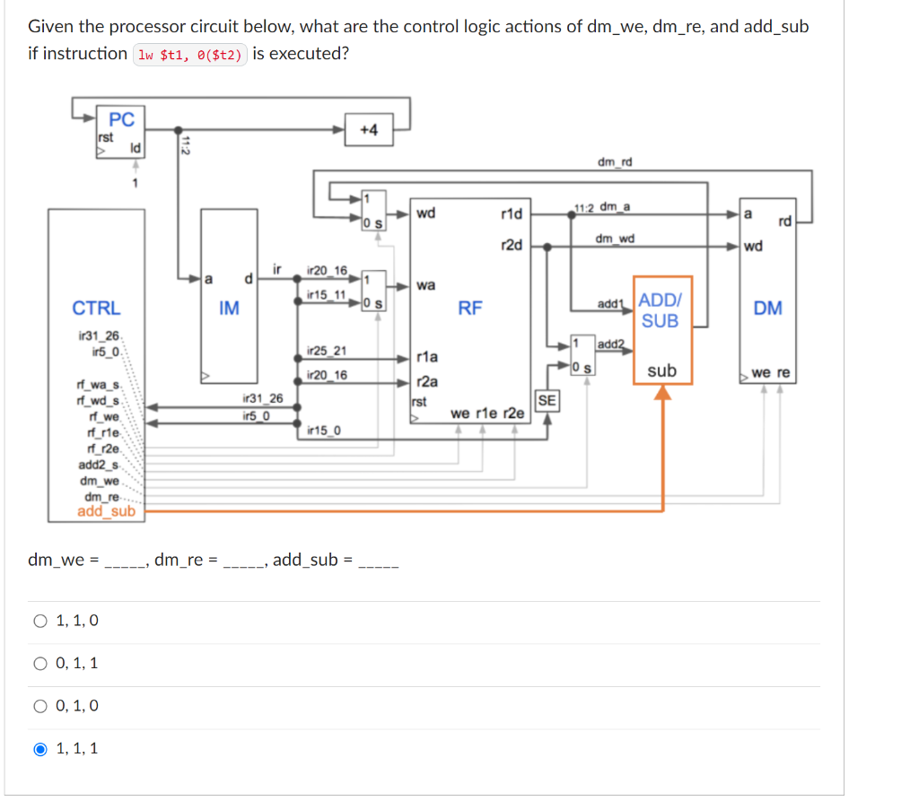Solved Given the processor circuit below, what are the | Chegg.com