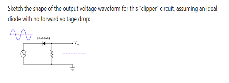 Solved Sketch the shape of the output voltage waveform for | Chegg.com