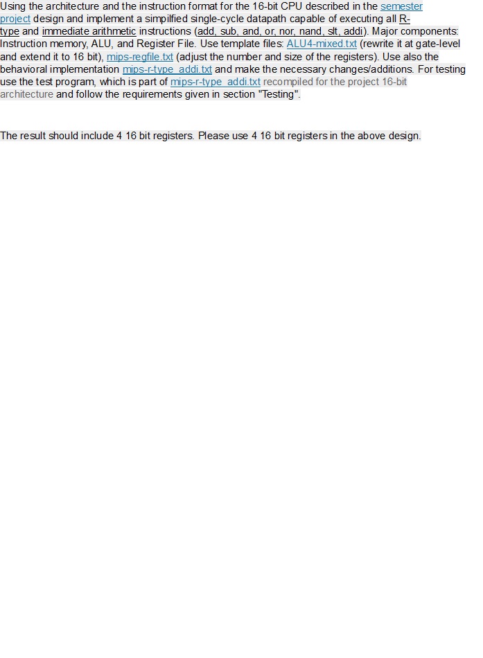Solved Using the architecture and the instruction format for | Chegg.com