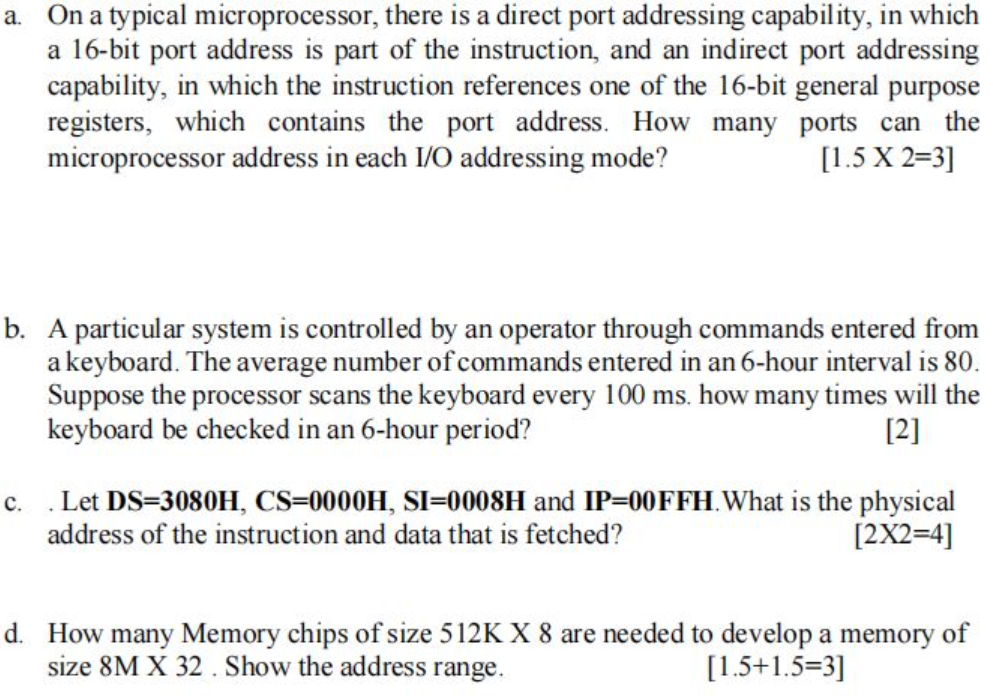Solved a. On a typical microprocessor, there is a direct | Chegg.com
