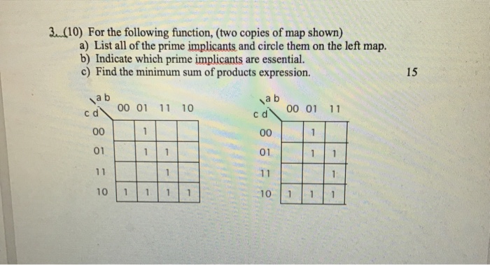 Solved 3(10) For the following function, (two copies of map | Chegg.com