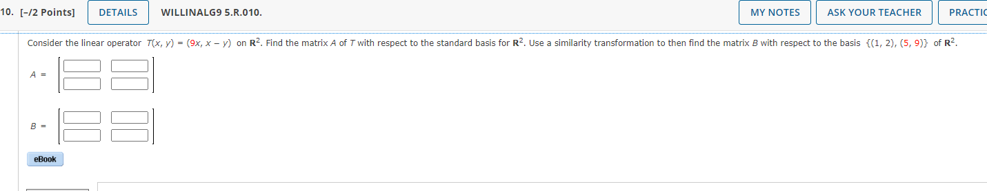 Solved 10 [ 2 Points] Details Willinalg9 5 R 010 My Notes