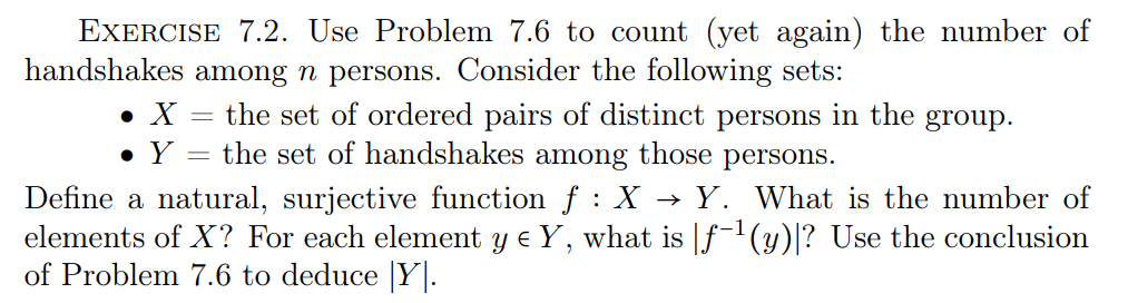 Solved EXERCISE 7.2. Use Problem 7.6 to count (yet again) | Chegg.com