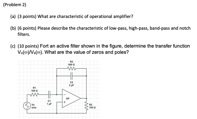 Solved (a) (3 points) What are characteristic of operational | Chegg.com