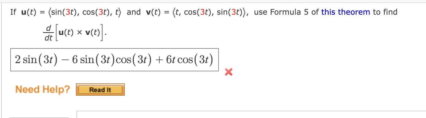 Solved If u(t)= sin(3t),cos(3t),t and | Chegg.com