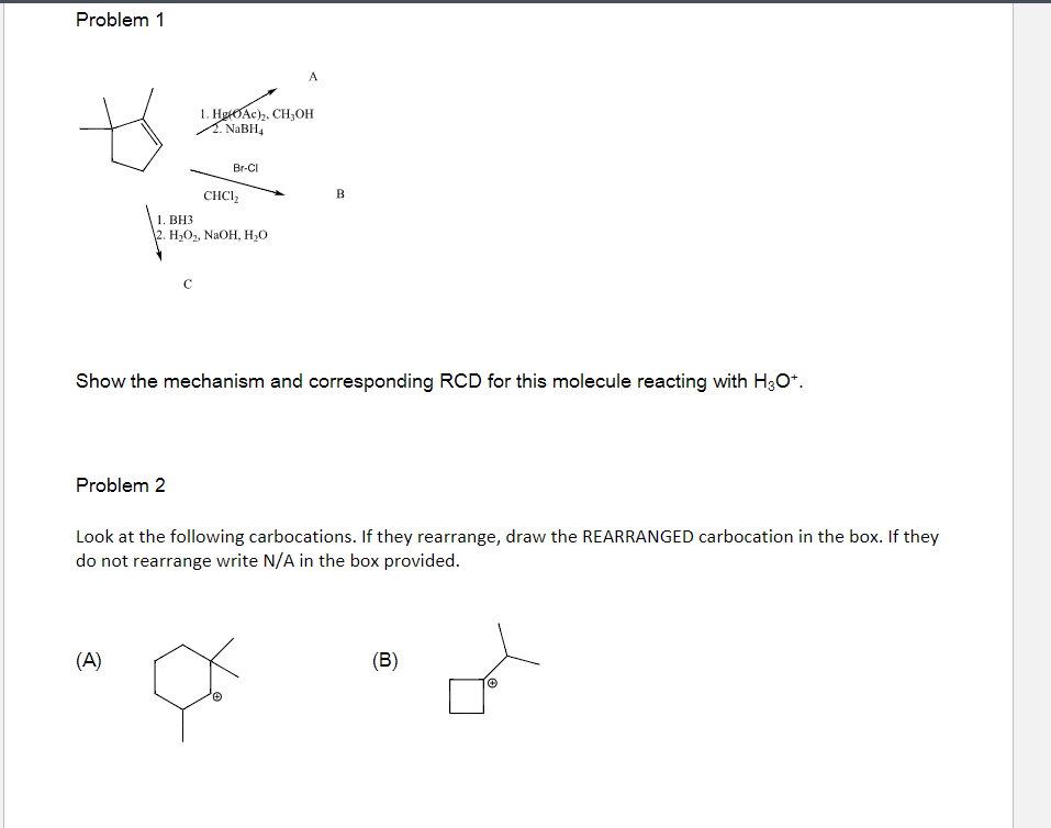 Solved Problem 1Show the mechanism and corresponding RCD | Chegg.com