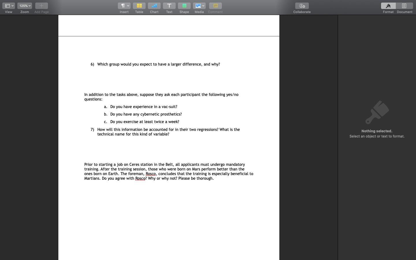 Solved 125% View Zoom Add Page Insert Table Chart Text Shape | Chegg.com