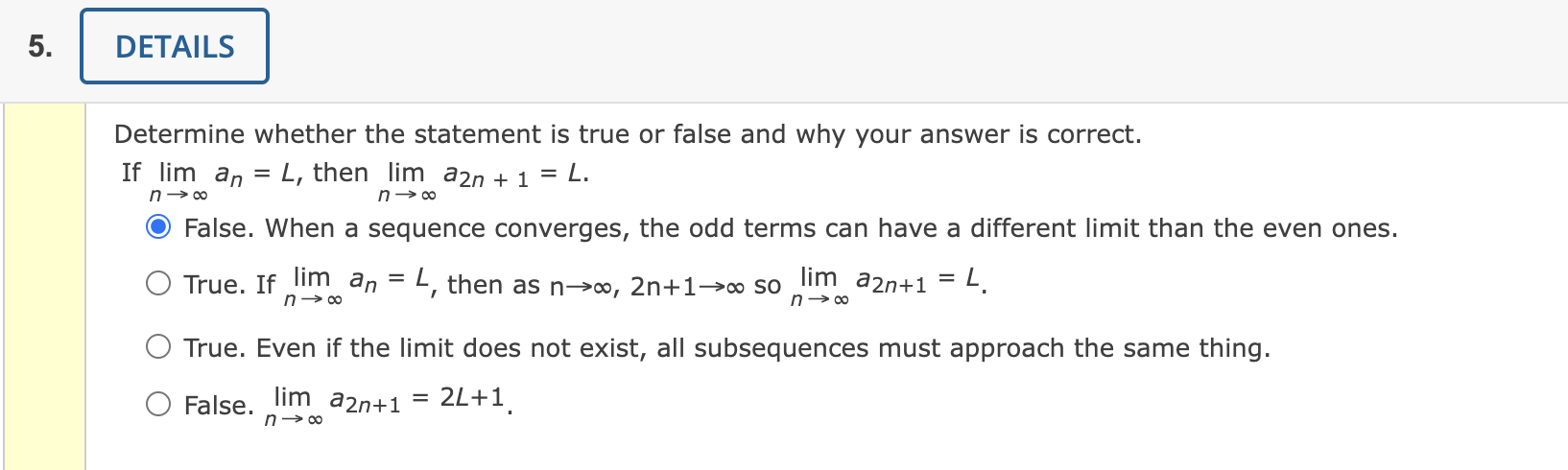 Solved Determine whether the statement is true or false and | Chegg.com