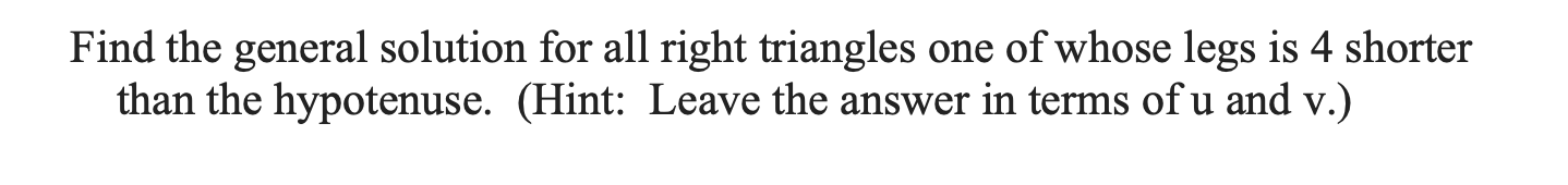 Solved Find the general solution for all right triangles one | Chegg.com