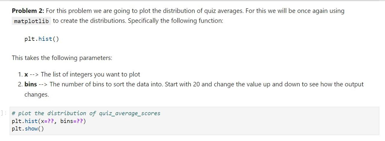 Solved Problem 1: Recall the data list that we have read in | Chegg.com