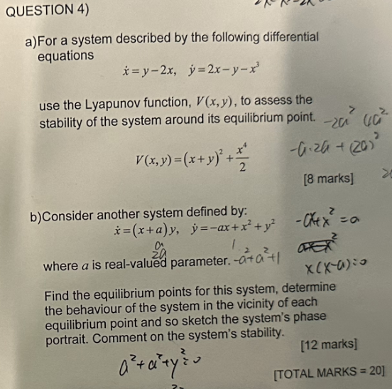 Solved a)For a system described by the following | Chegg.com