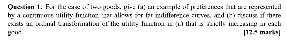 Solved Question 1. For the case of two goods, give (a) an | Chegg.com