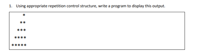 1. Using appropriate repetition control structure, | Chegg.com