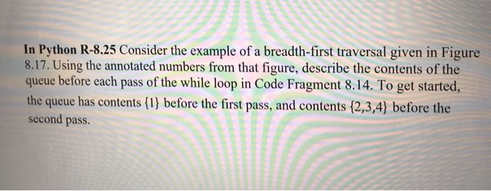 In Python R-8.25 Consider the example of a | Chegg.com