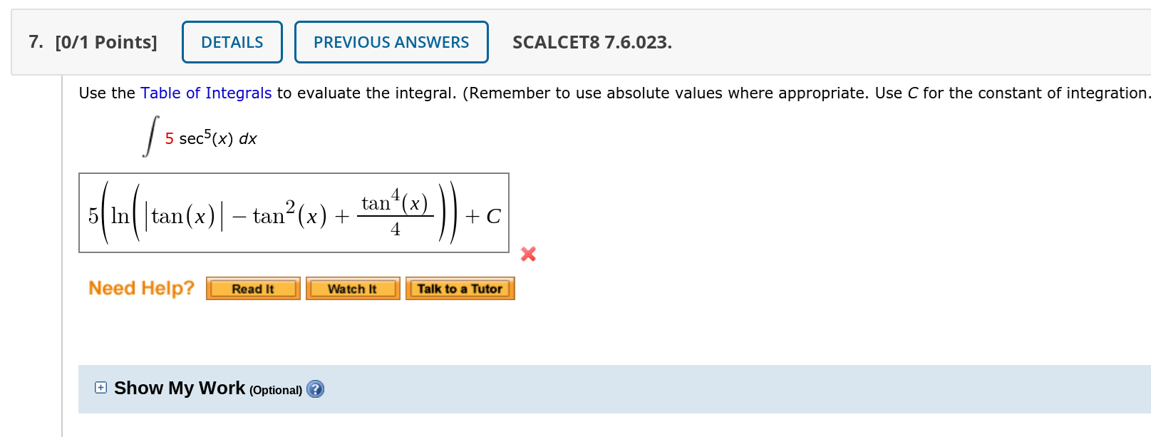 Solved 10. [-/1 Points] DETAILS SCALCET8 7.6.508.XP.MI. Use | Chegg.com